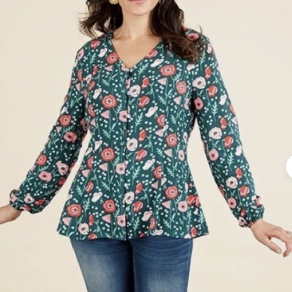 Matilda Jane | Tops | New Matilda Jane Medium Yesteryear Green Floral ...